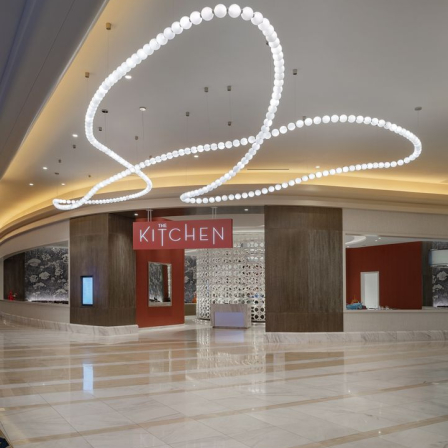 Resort World Las Vegas | A Swirl of Pearls | Preciosa Lighting